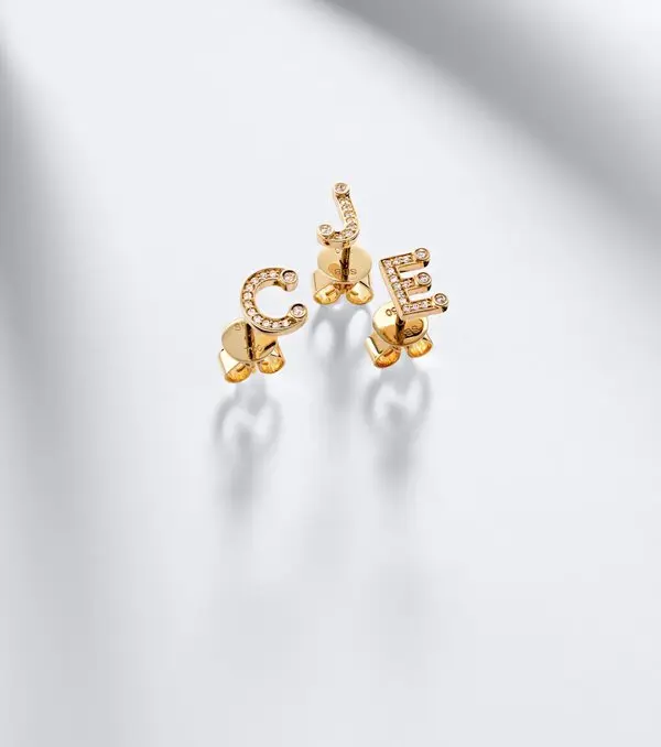 Sophie Bille Brahe Initial Petite C 18kt Single Earring With Diamonds