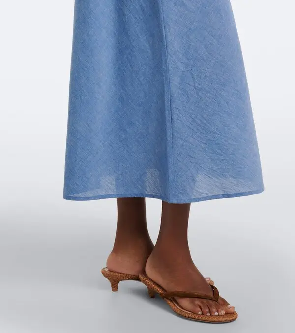 Rixo Amari Embroidered Cotton Midi Dress
