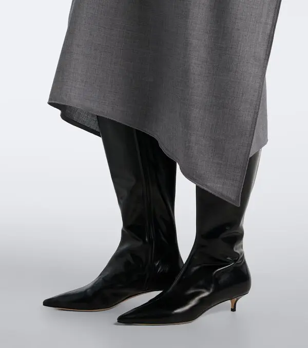 JIMMY CHOO Amis Leather Knee-high Boots - Black