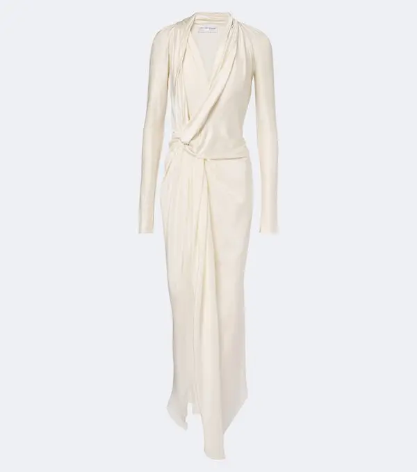 Victoria Beckham Lea Draped Jersey Midi Dress