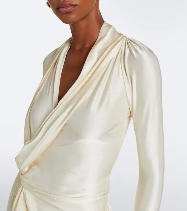 Victoria Beckham Lea Draped Jersey Midi Dress