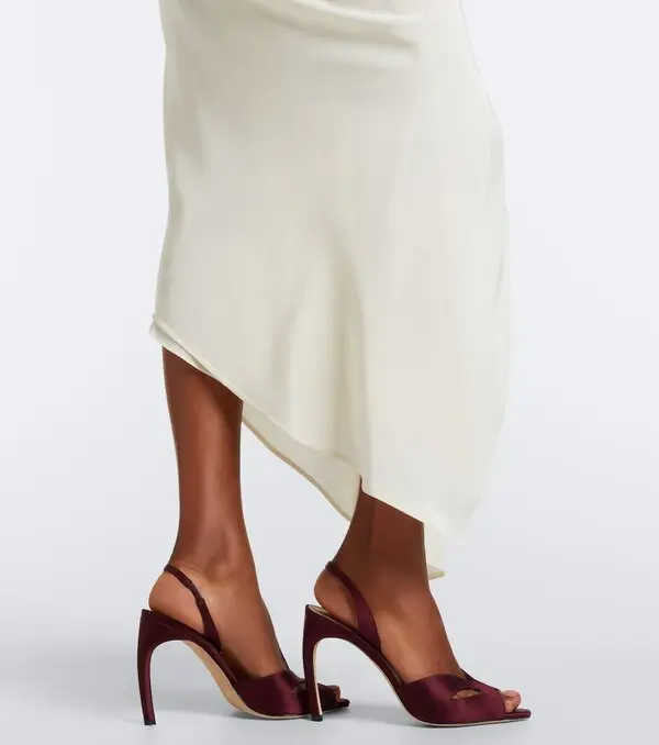 Victoria Beckham Lea Draped Jersey Midi Dress