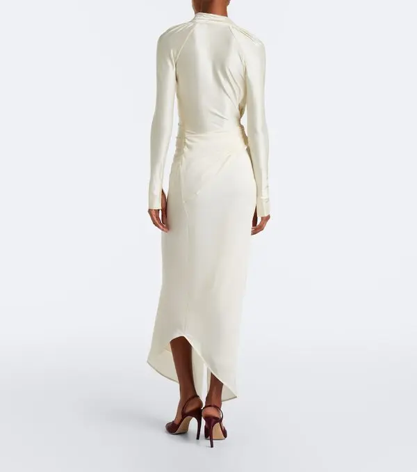 Victoria Beckham Lea Draped Jersey Midi Dress