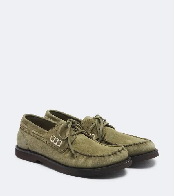 JW Anderson Suede Boat Shoes - Green