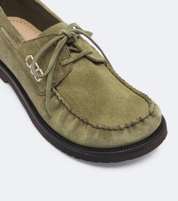JW Anderson Suede Boat Shoes - Green