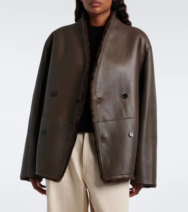 Loulou De Saison Catherine Reversible Shearling Jacket - Brown