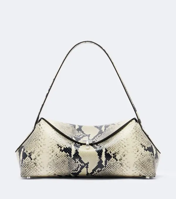 TOTEME T-lock Small Leather Shoulder Bag - Beige