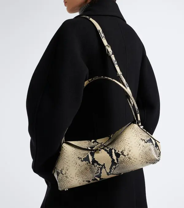 TOTEME T-lock Small Leather Shoulder Bag - Beige