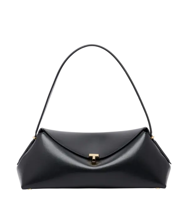 TOTEME T-lock Small Leather Shoulder Bag - Black