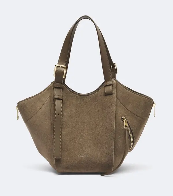 Loewe Hammock Flip Medium Suede Tote Bag