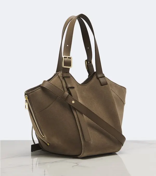 Loewe Hammock Flip Medium Suede Tote Bag
