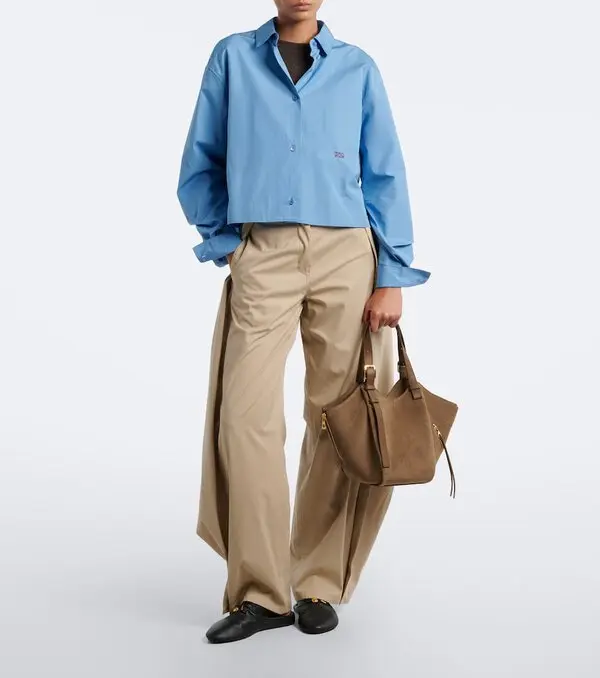 Loewe Hammock Flip Medium Suede Tote Bag