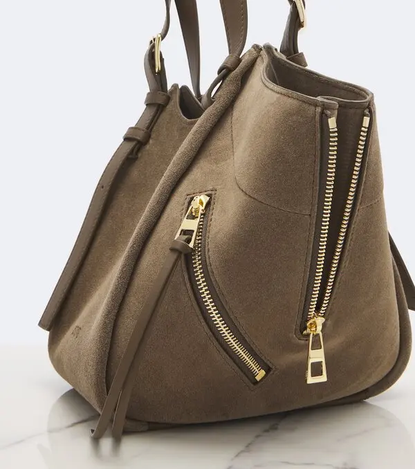 Loewe Hammock Flip Medium Suede Tote Bag