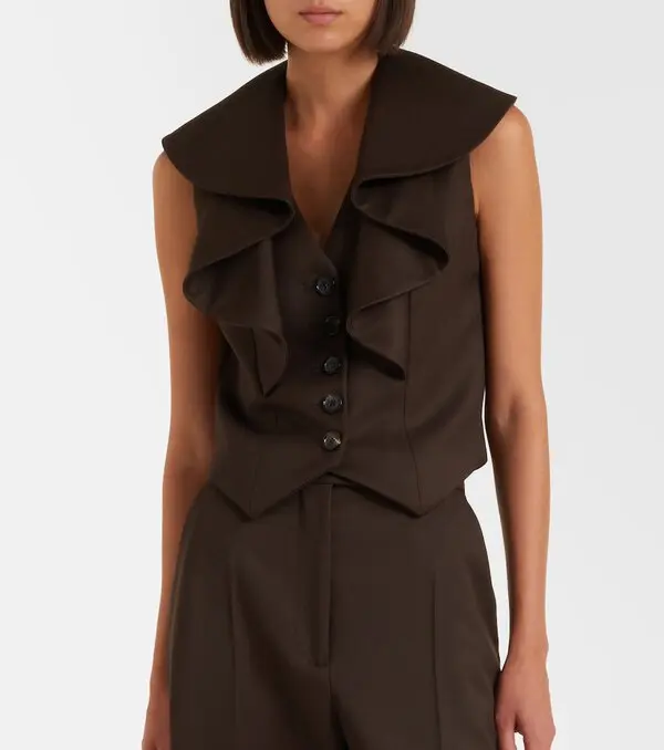 Alexander McQueen Ruffled Wool Vest