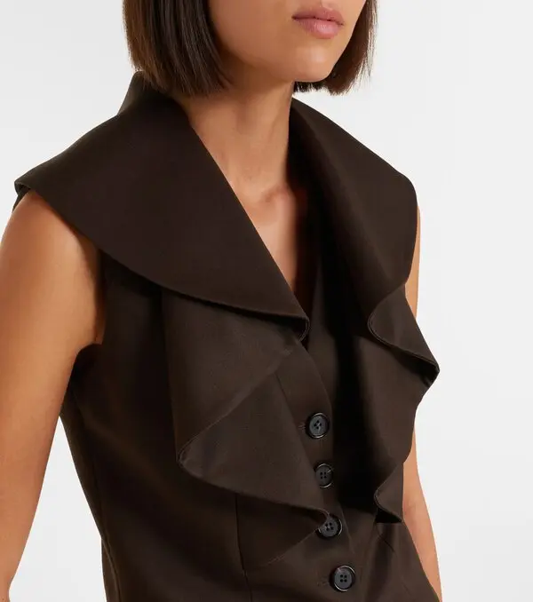 Alexander McQueen Ruffled Wool Vest