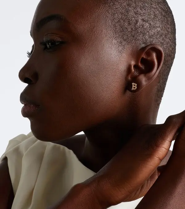Sophie Bille Brahe Initial Petite B 18kt Single Earring With Diamonds