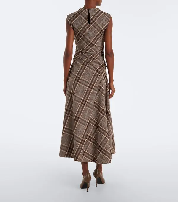 Simkhai Burke Draped Plaid Midi Dress