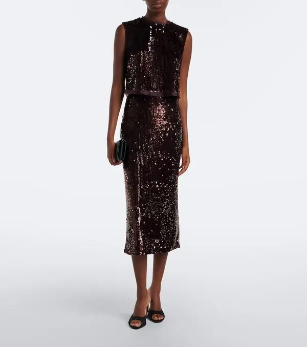 Simkhai Nikki Sequined Midi Skirt