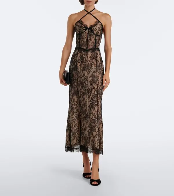 Alessandra Rich Lace Bustier Dress