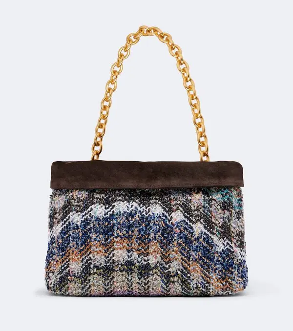 Missoni Suede-lined Knitted Shoulder Bag