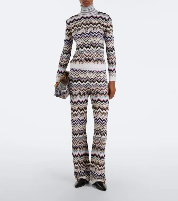 Missoni Suede-lined Knitted Shoulder Bag