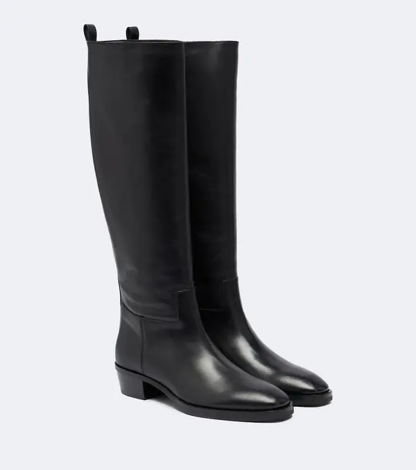 JIMMY CHOO Mave Leather Knee-high Boots - Black