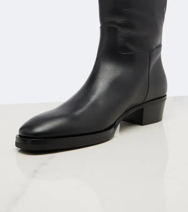 JIMMY CHOO Mave Leather Knee-high Boots - Black