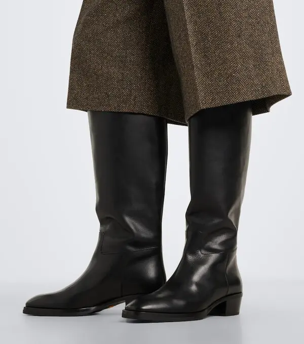 JIMMY CHOO Mave Leather Knee-high Boots - Black