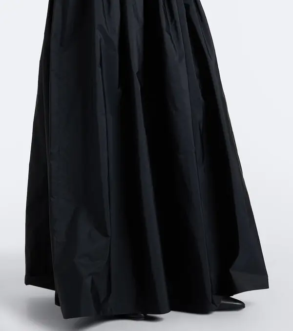 Max Mara Gathered Taffeta Maxi Skirt