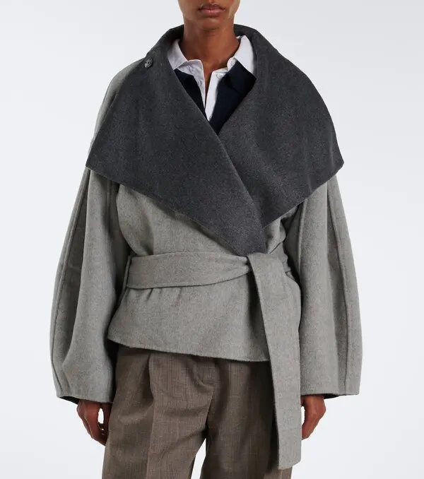 THE FRANKIE SHOP Onelle Reversible Wool-blend Wrap Coat