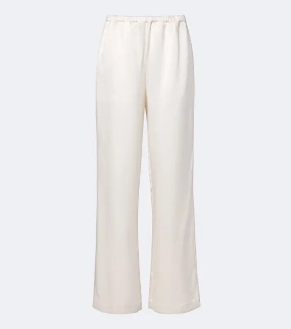 RÓHE Satin Wide-leg Pants - White