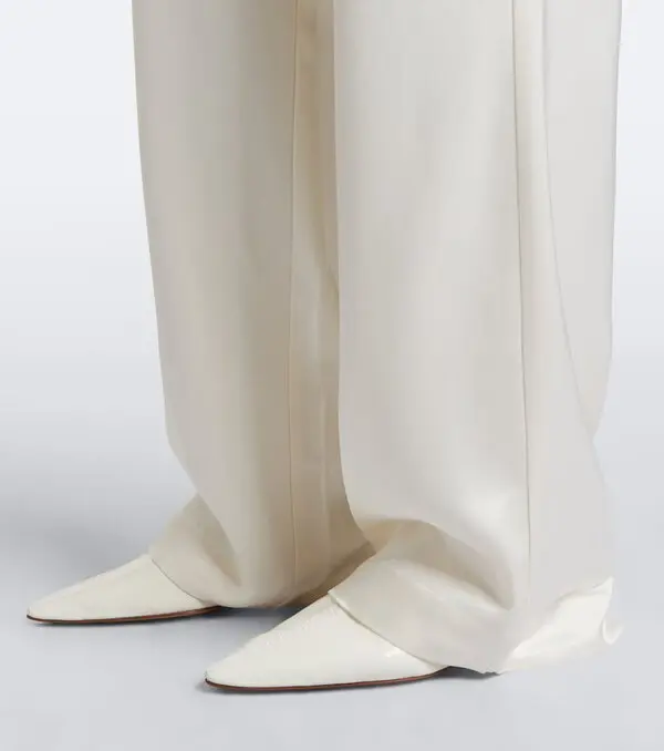RÓHE Satin Wide-leg Pants - White
