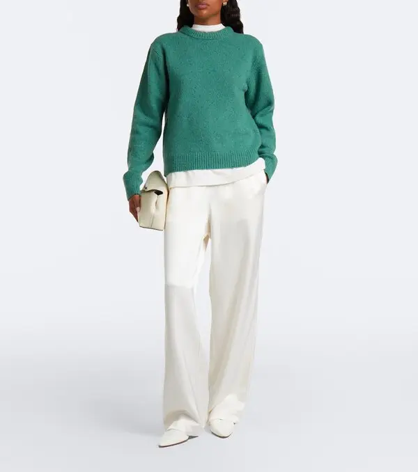 RÓHE Satin Wide-leg Trousers - White
