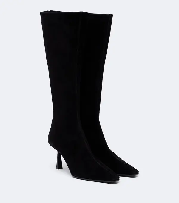 AQUAZZURA Sentier Suede Knee-high Boots - Black
