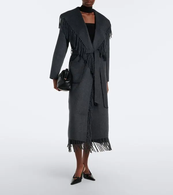 Simkhai Carrie Fringed Wrap Coat