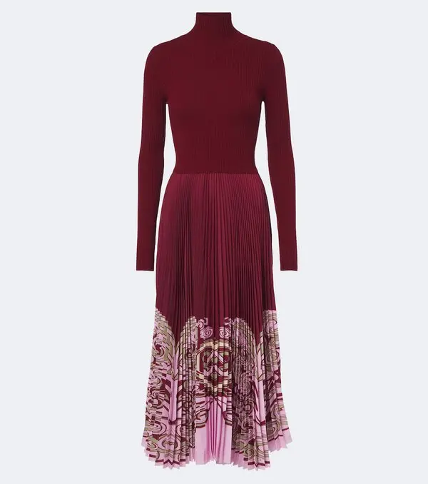 La DoubleJ Kells Pleated Turtleneck Maxi Dress