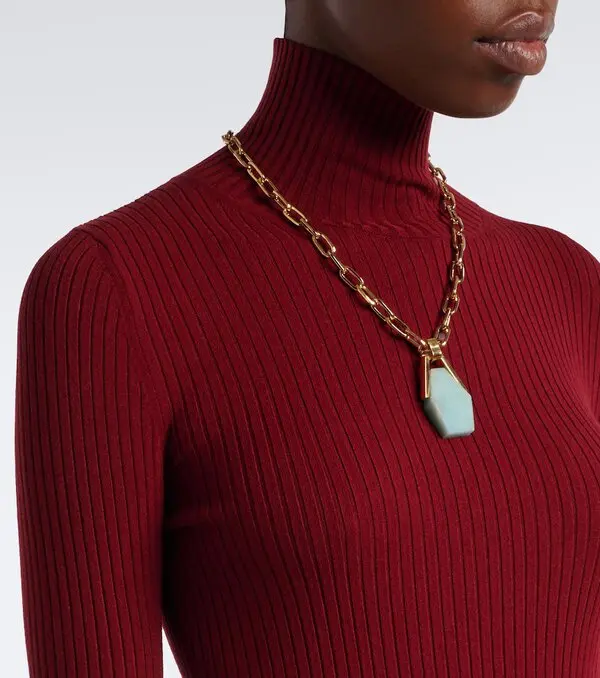 La DoubleJ Kells Pleated Turtleneck Maxi Dress