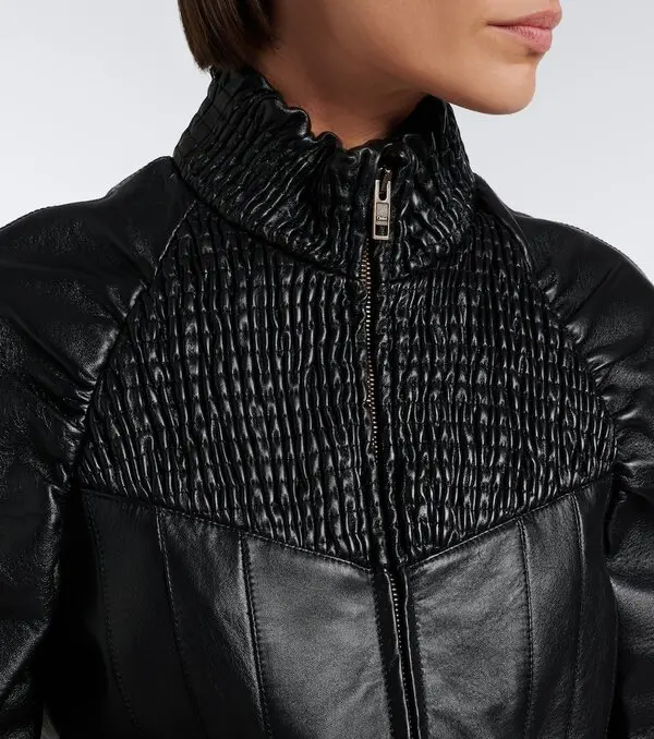 Chloé Shirred Leather Jacket