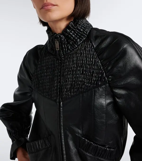Chloé Shirred Leather Jacket