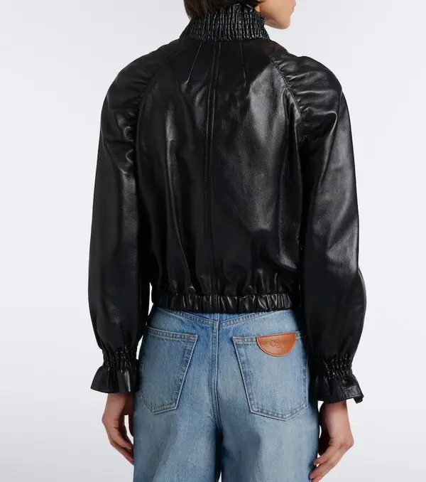 Chloé Shirred Leather Jacket