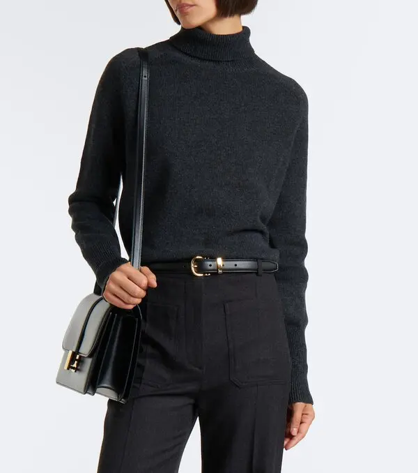 Victoria Beckham Wool Turtleneck Sweater - Grey
