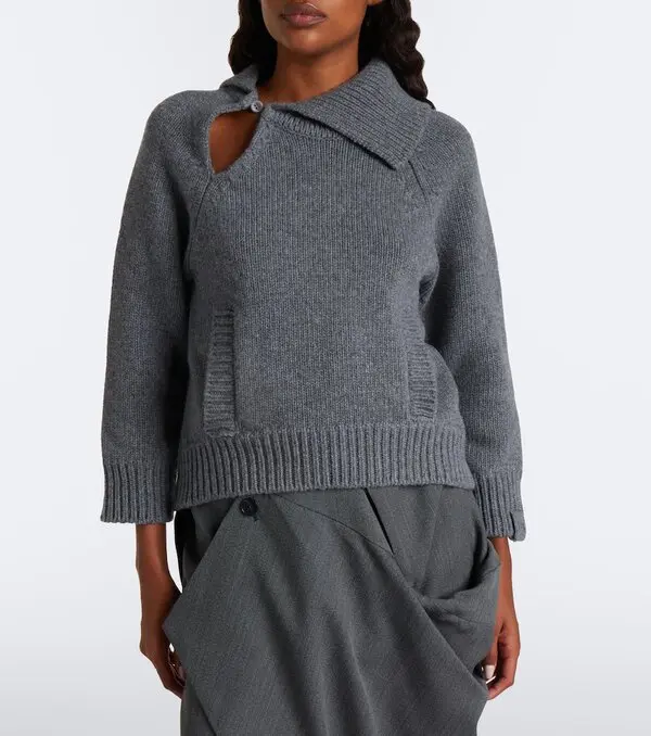 Victoria Beckham Asymmetric Virgin Wool Sweater