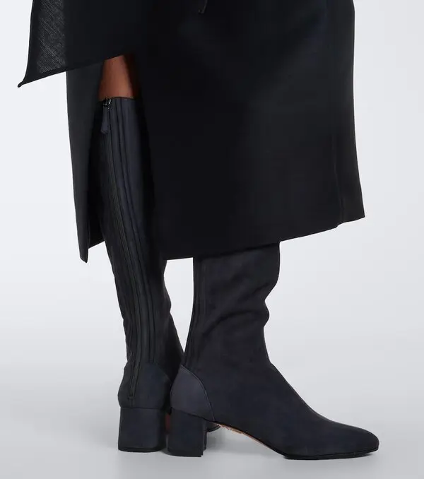 AQUAZZURA Saint Honoré Suede Knee-high Boots
