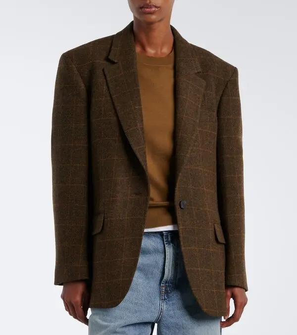 RÓHE Checked Oversized Wool Blazer