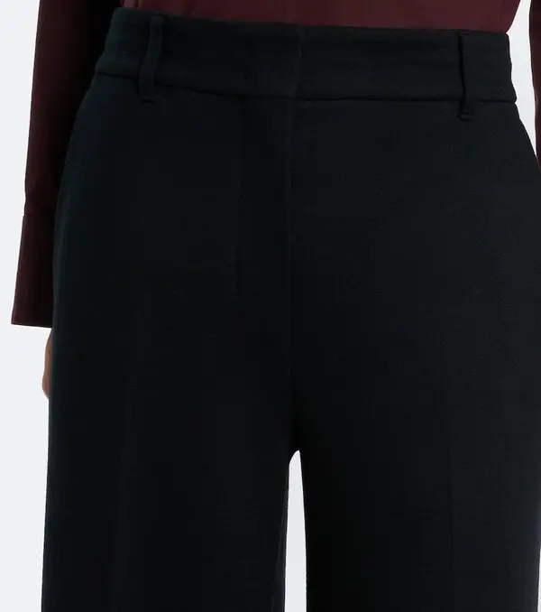 Max Mara Wool And Cotton-blend Jersey Wide-leg Pants