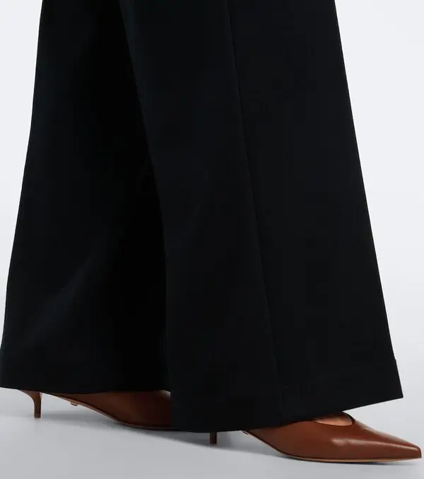 Max Mara Wool And Cotton-blend Jersey Wide-leg Pants