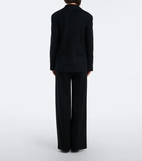 Max Mara Wool And Cotton-blend Jersey Wide-leg Pants