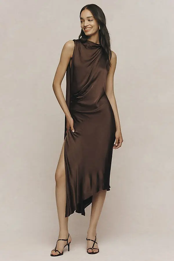Bardot Valente High-low Midi Dress - Chocolate