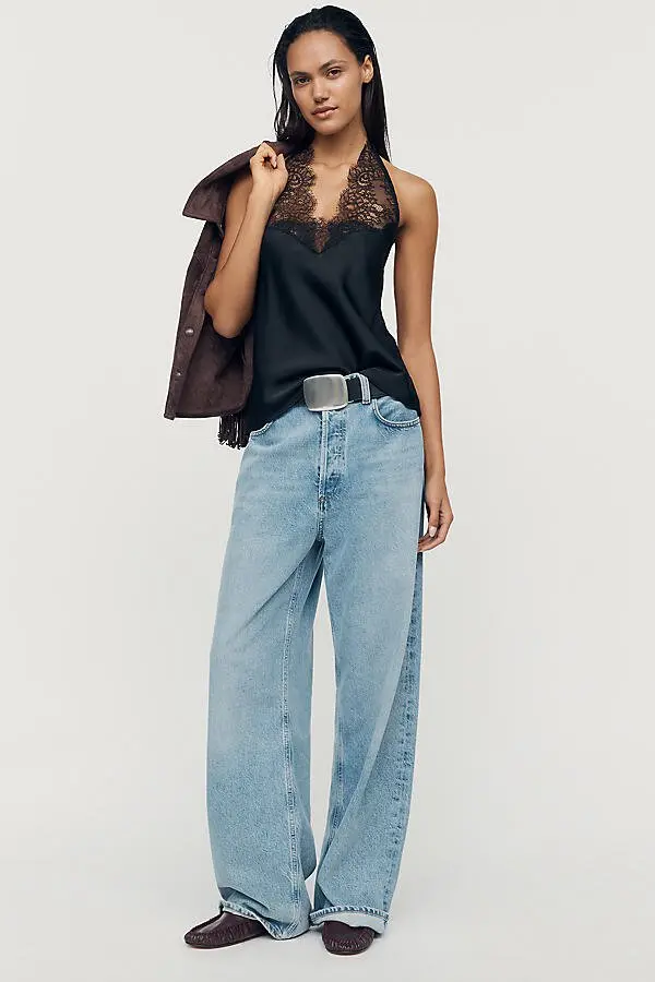 ELODIE Lden Lace-trim Halter Top