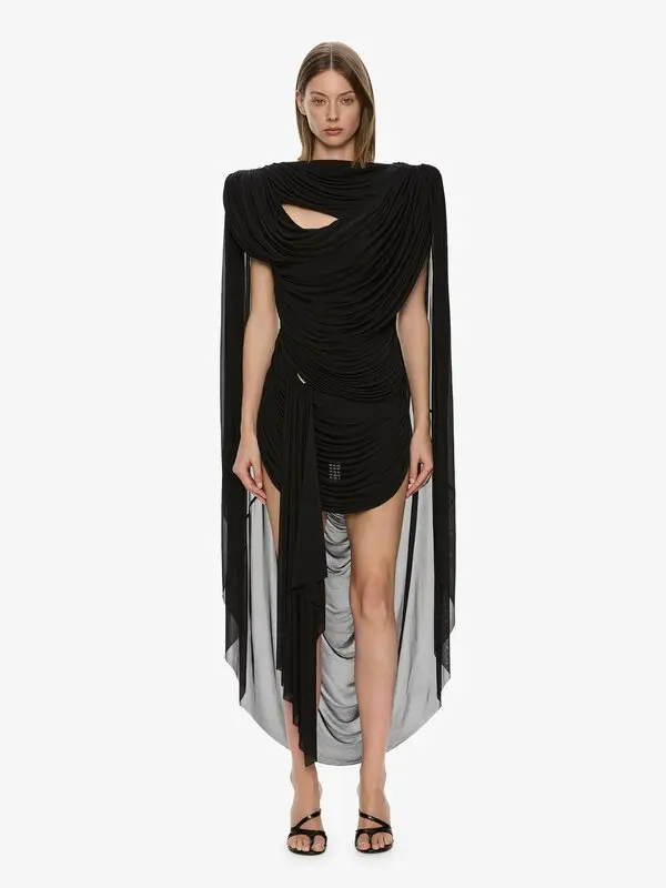 Christopher Esber Torrent Draped Mini Dress - Black